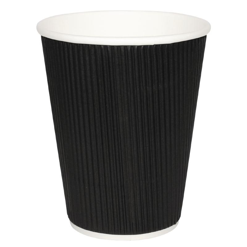 ขายส่ง แก้วกระดาษ Black ripple wall paper cup 12oz : 1 ลัง - ขายส่ง ...