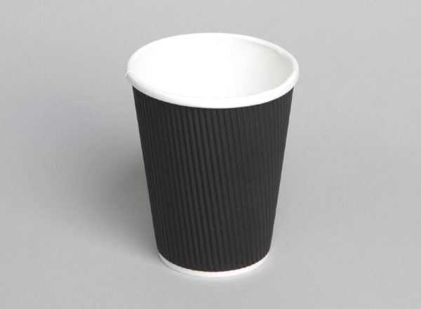 ขายส่ง แก้วกระดาษ Black ripple wall paper cup 8oz : 1 กล่อง - ขายส่ง ...